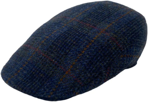 Flat Cap - Donegal Touring Cap Harris Tweed Navy & Green – The Scottish ...