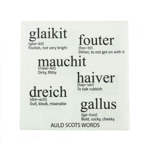 Serviettes - Luncheon - Auld Scots Words – The Scottish Shoppe & A ...